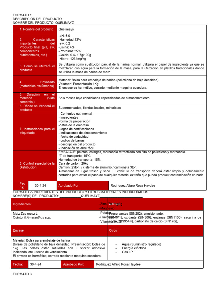 Formatos 1 - 10 PCC 2024 | PDF | Alimentos | Contaminación