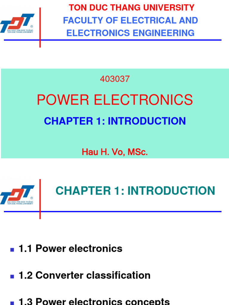 Power Electronics - Chapter 1 | PDF | Power Electronics | Power Inverter