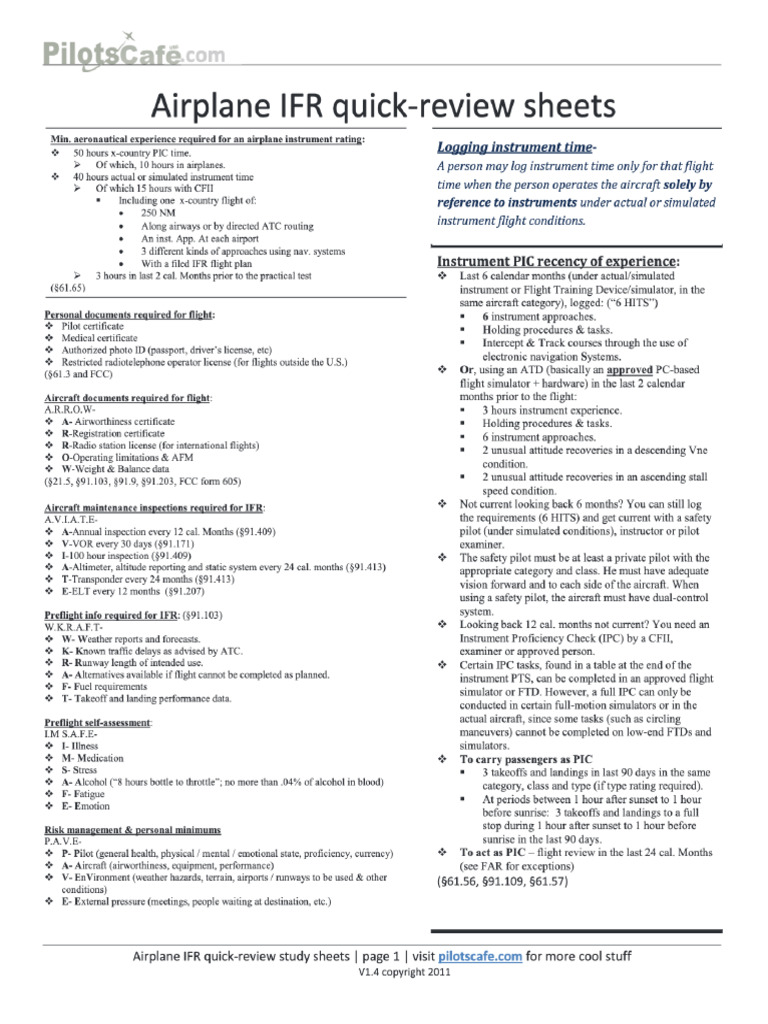 Pilots Cafe IFR | PDF Pilots Cafe IFR | PDF