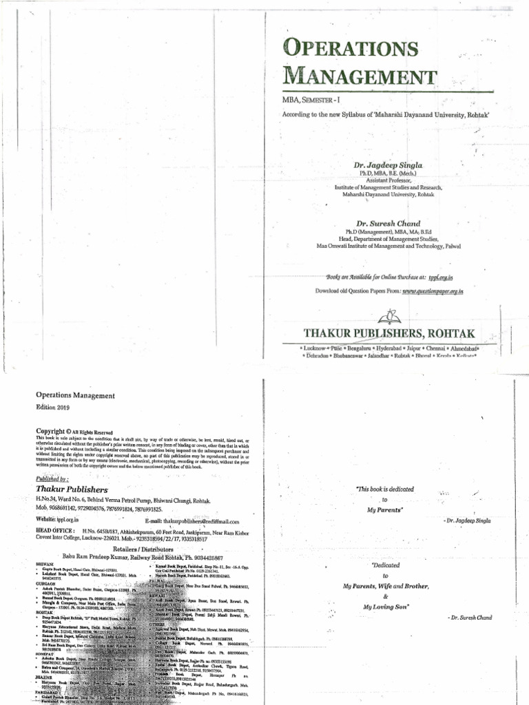 Operation management mba | PDF