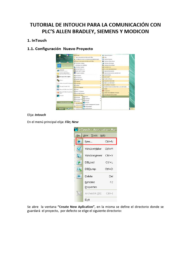 Configuración de InTouch y PLCs | PDF | Ventana (informática) | Informática