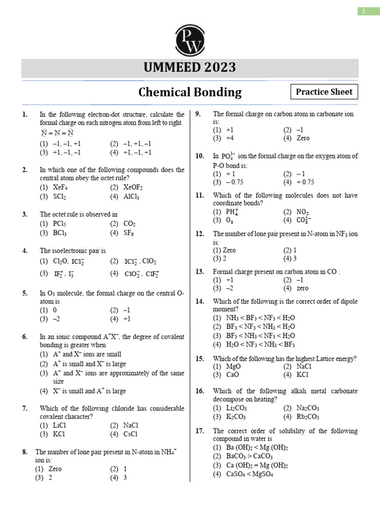 Bond Angles and Polar Covalent Bonds | PDF | Molecular Orbital | Ionic ...