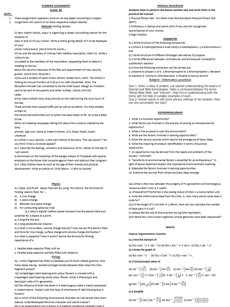 Assignment Xii | Download Free PDF | Dominance (Genetics) | Dna
