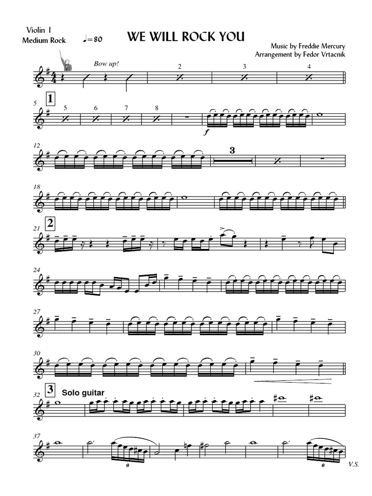 WE WILL ROCK YOU Violin 1 | PDF | Musicology