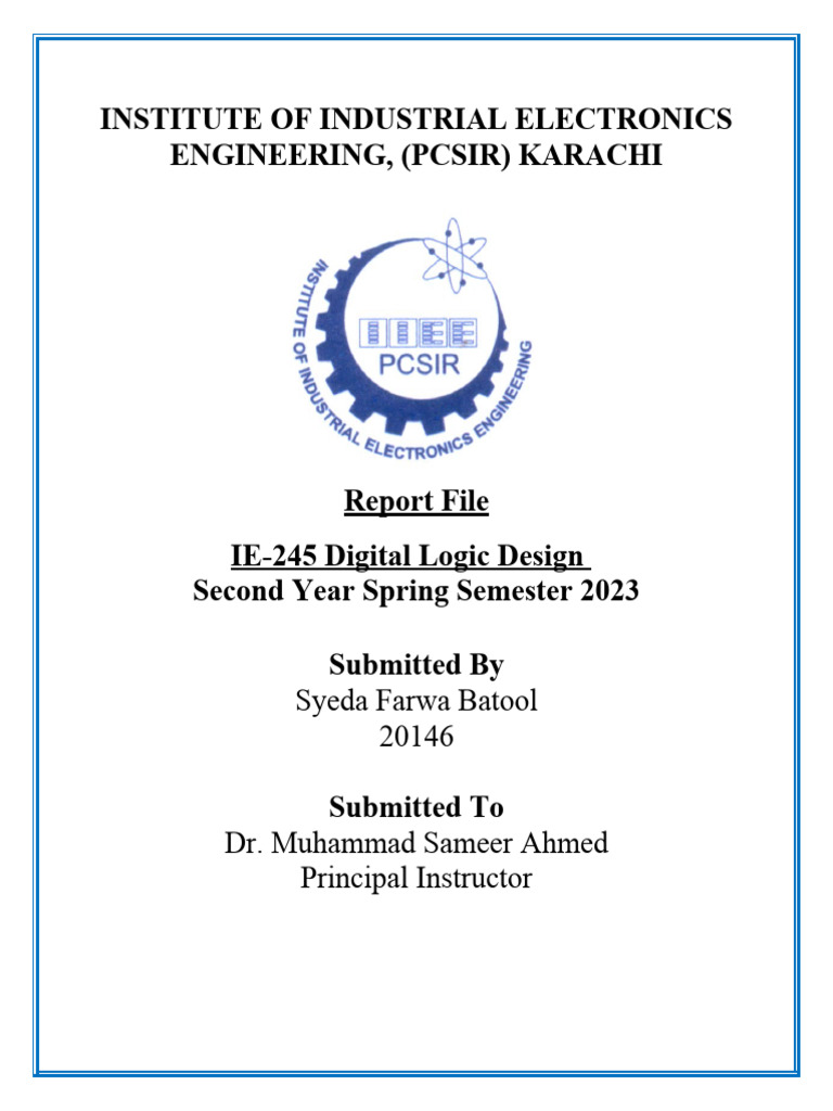 project file DLD | PDF | Logic Gate | Electronic Circuits