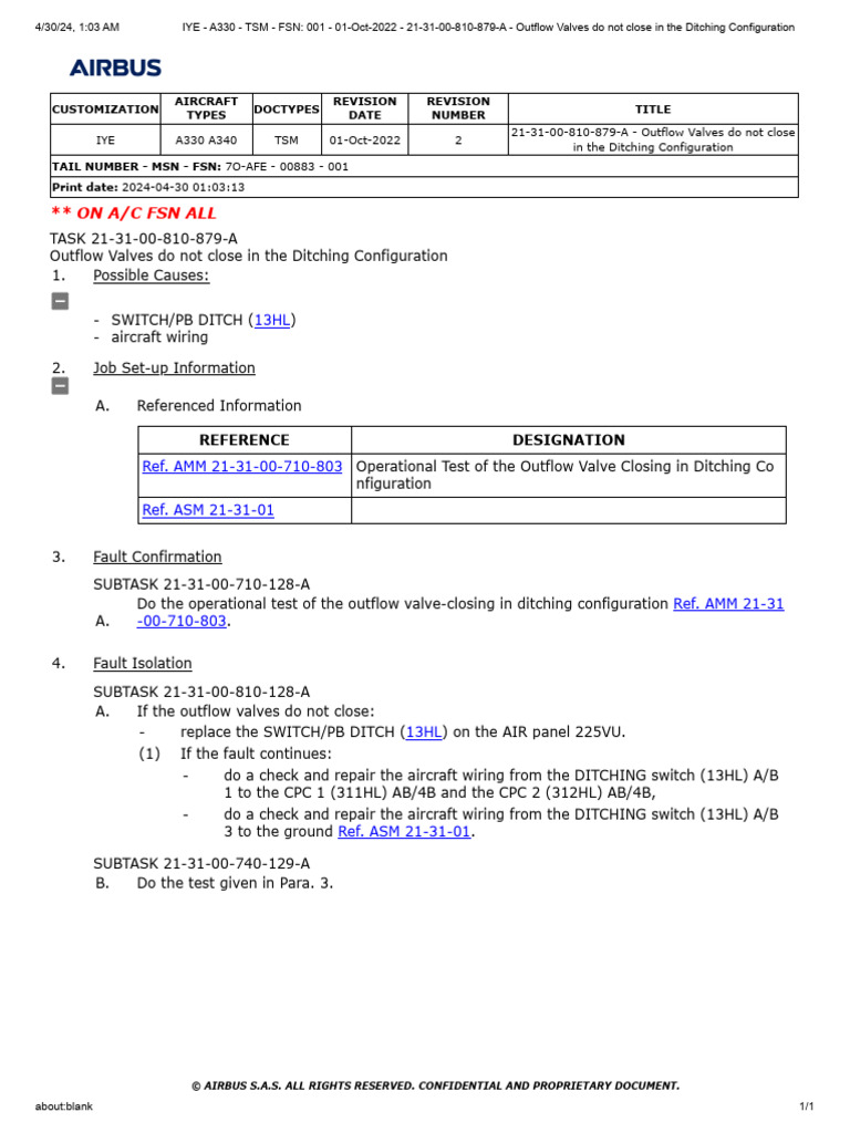 Outflow Valves in Ditching Issues | PDF | Aircraft Configurations ...