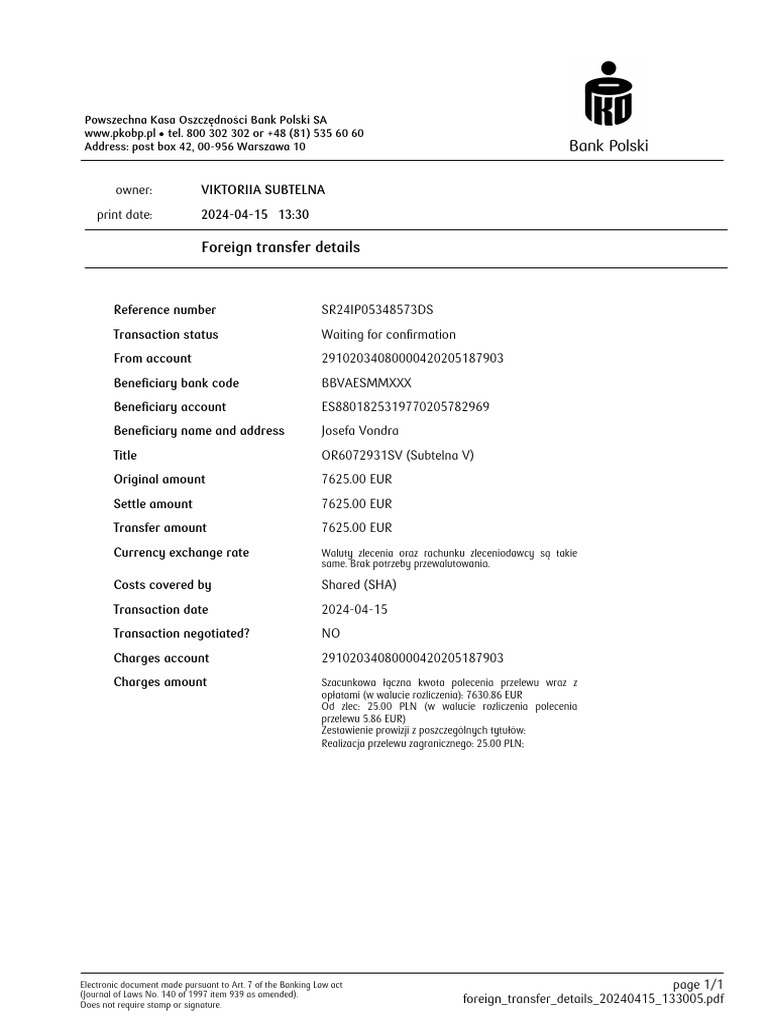 Foreign Transfer Details 20240415 133005 | PDF