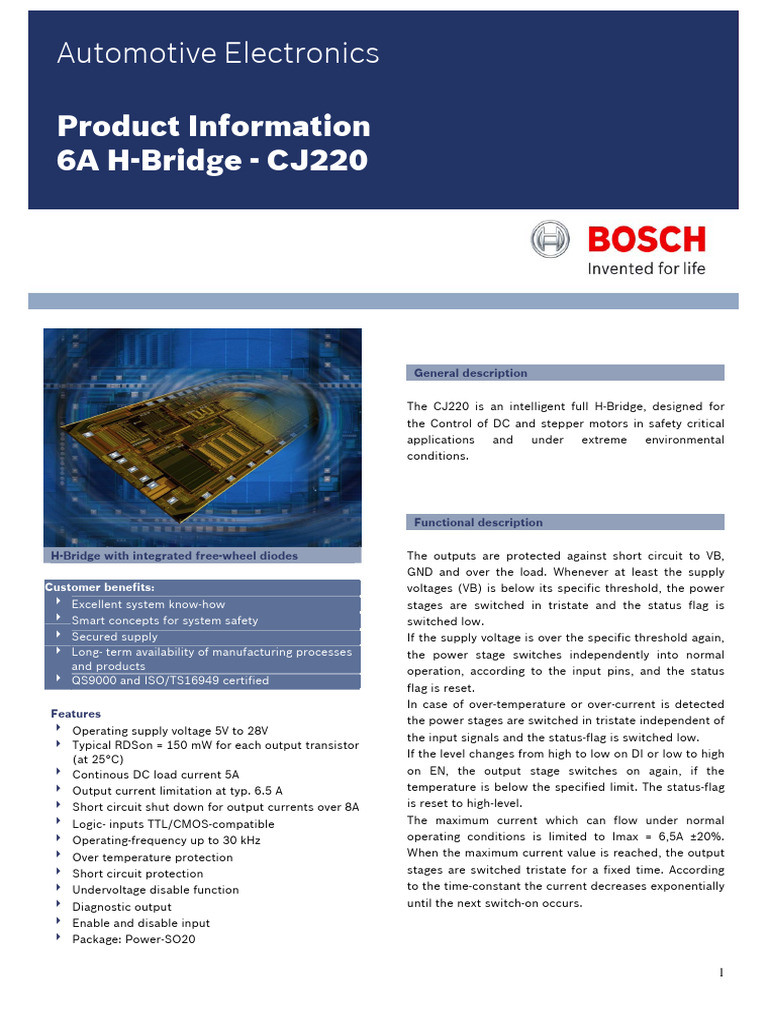 CJ220 Product Info | PDF | Manufactured Goods | Electronics