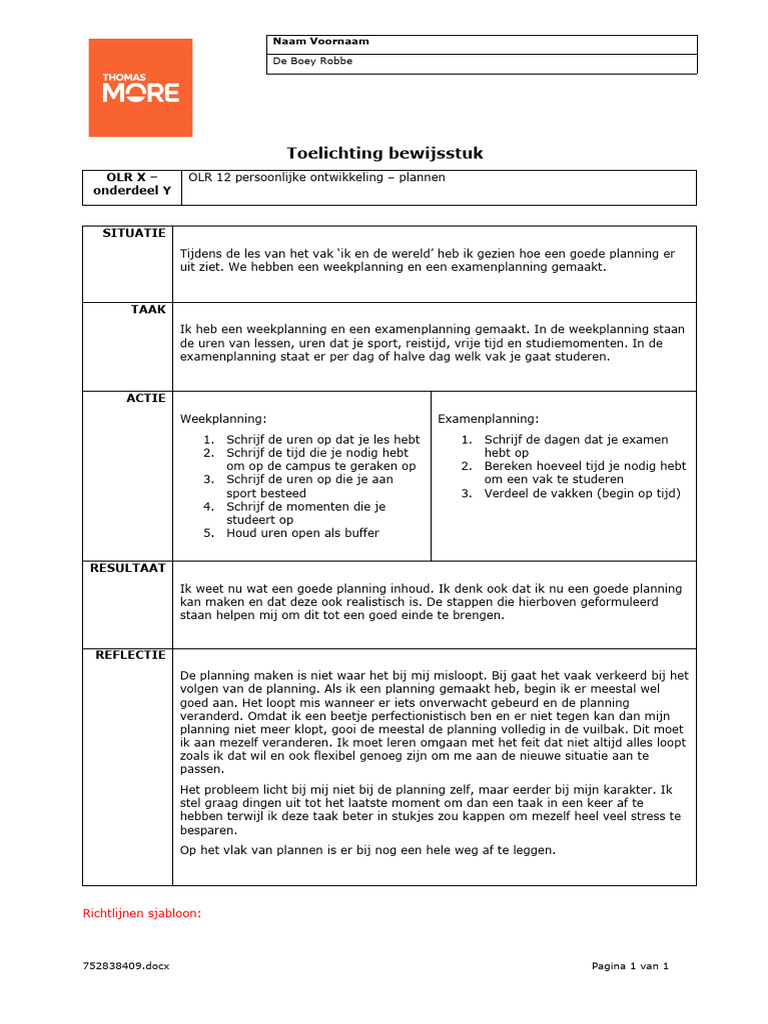 Bewijsstuk Olr 12 - Plannen | PDF