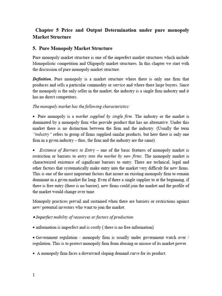 Pure Monopoly Price & Output Guide | PDF | Monopoly | Price Discrimination
