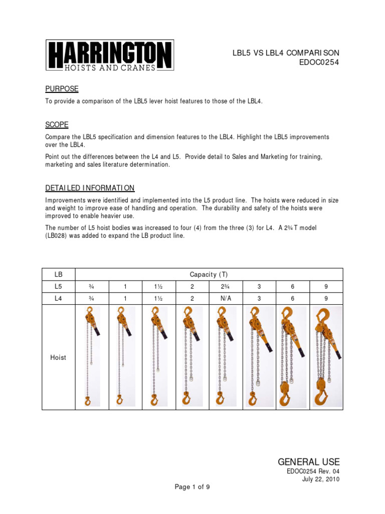 Harrington L5 Vs L4 Comparison | PDF | Steel | Strength Of Materials