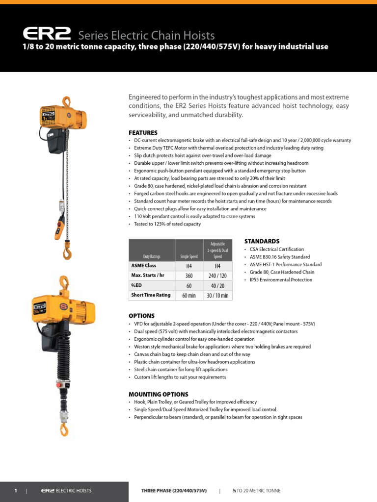 ER2 Kito Catalog | PDF | Elevator | Manufactured Goods