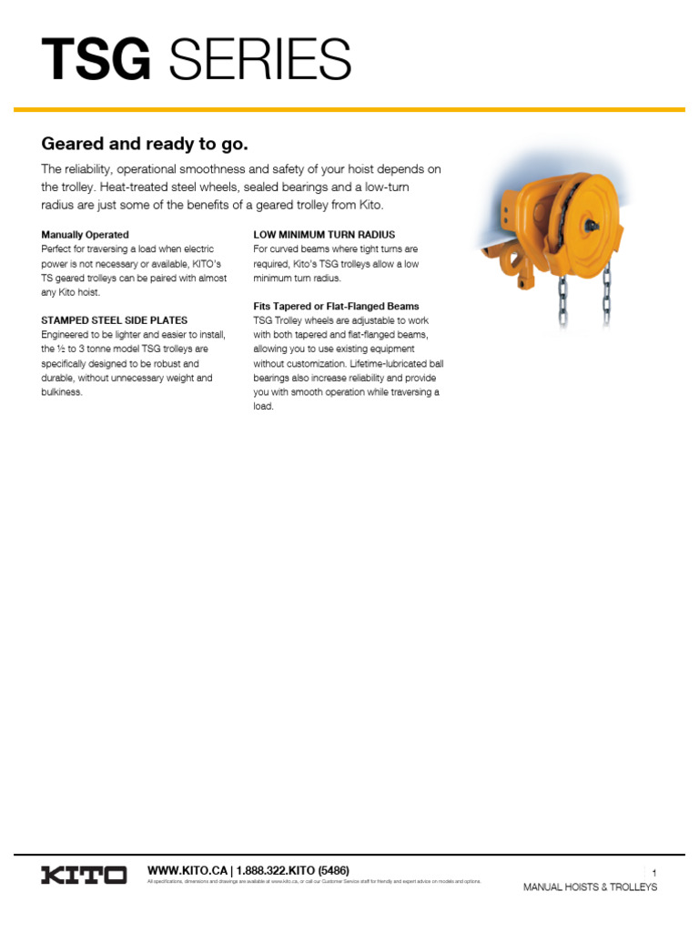 TSG - Kito Canada | PDF | Bearing (Mechanical) | Vehicles