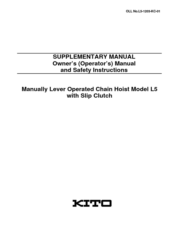 L5 OLL Supplement (Rev.1203-KC-01) | PDF | Clutch | Mechanical Engineering