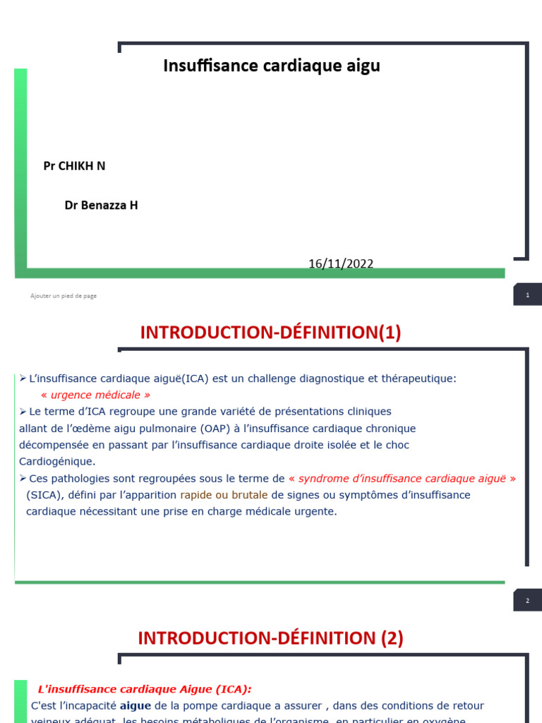 Insuffisance Cardiaque Aiguë : Définition et Types | PDF | Insuffisance ...