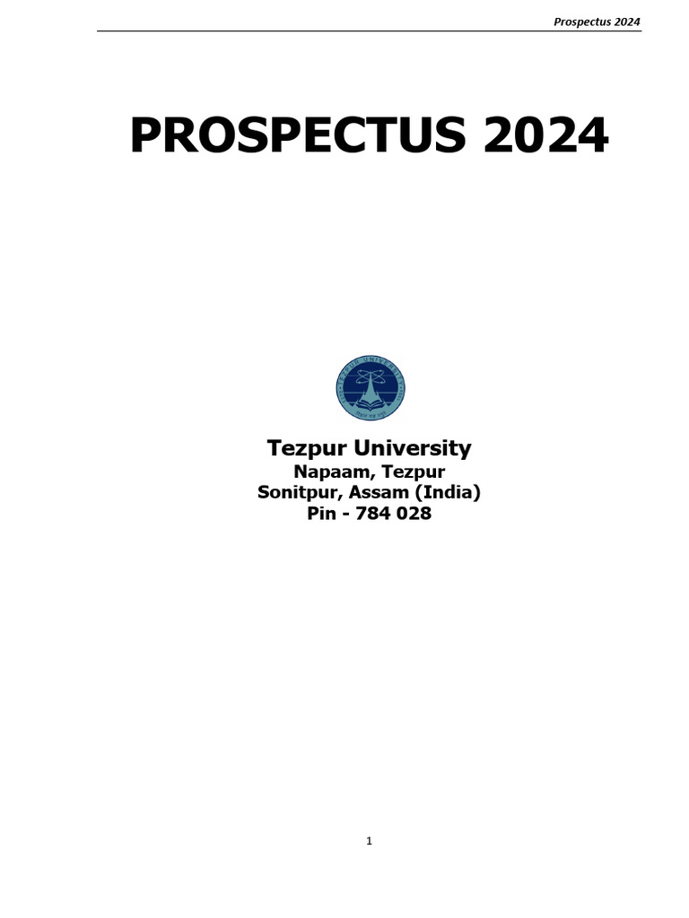 Tezpur University Prospectus 2024 | PDF | Engineering | Libraries