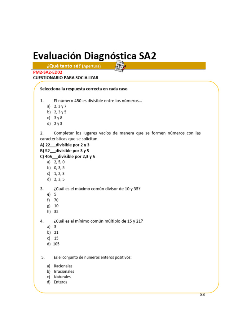 Algoritmo de La Division, MCD y MCM | PDF | Matemática Elemental ...