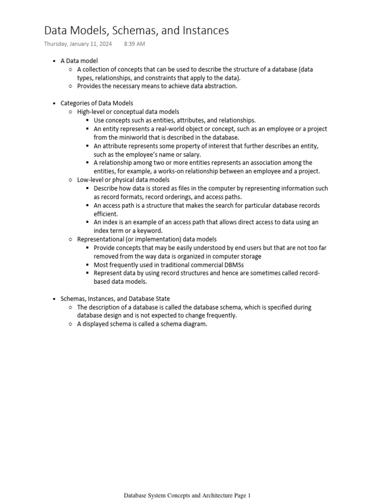 Database System Concepts and Architecture | PDF | Databases | Conceptual Model