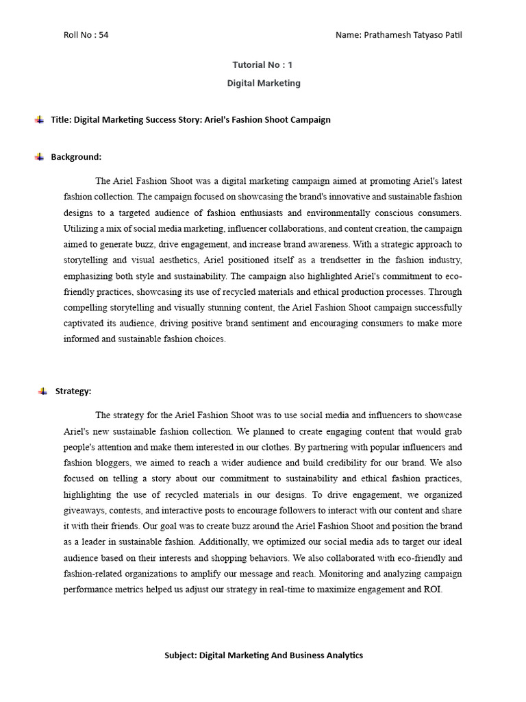 arial case study | PDF | Digital Marketing | Brand