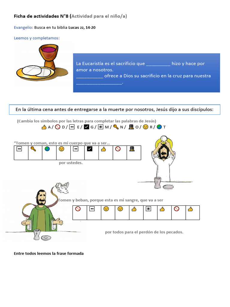 Octavo Encuentro La Ultima Cena (Niños) | PDF