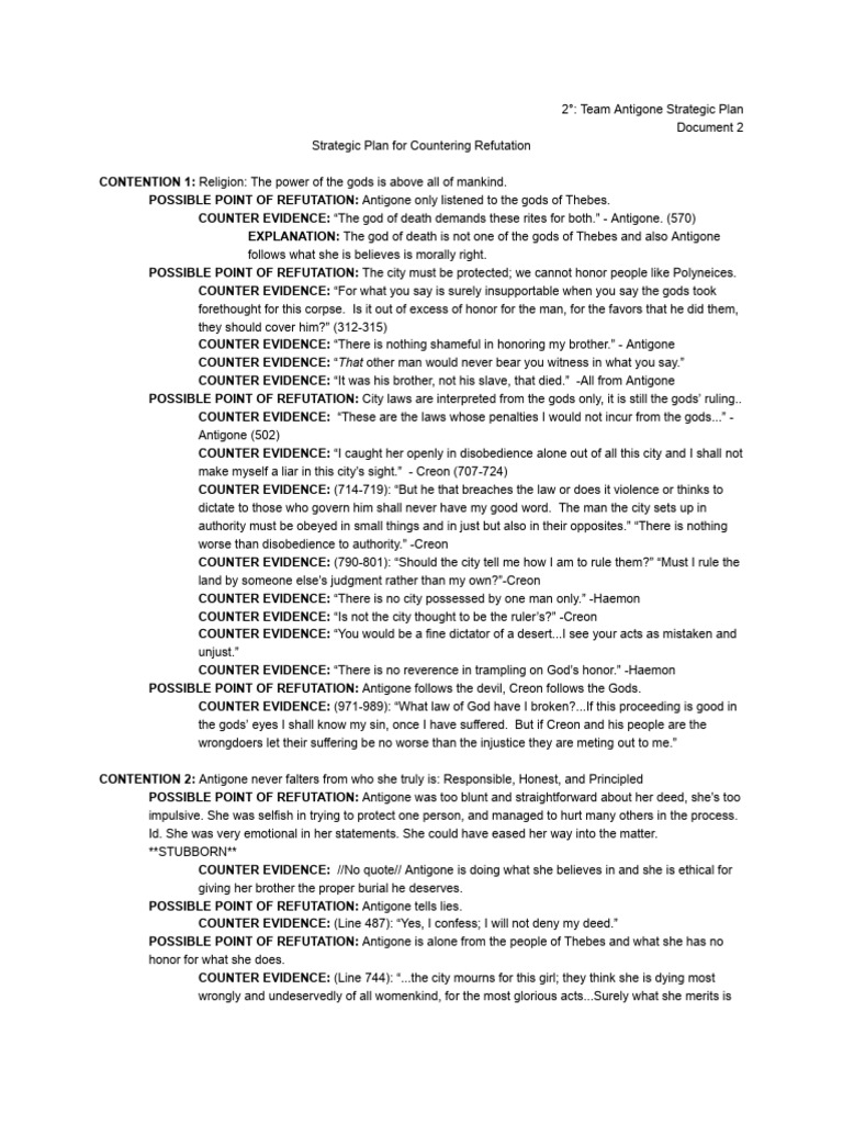 2°_ (2) Antigone Strategic Plan | PDF | Oedipus