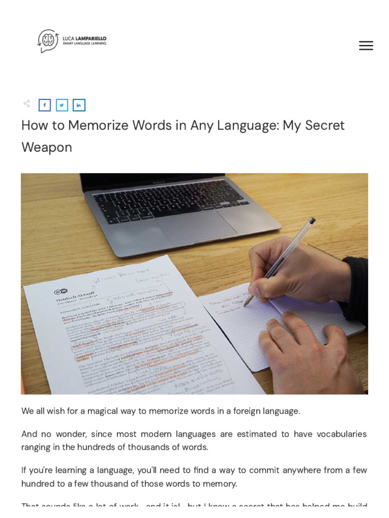 How to Memorize Words in Any Language_ My Secret Weapon - Luca ...
