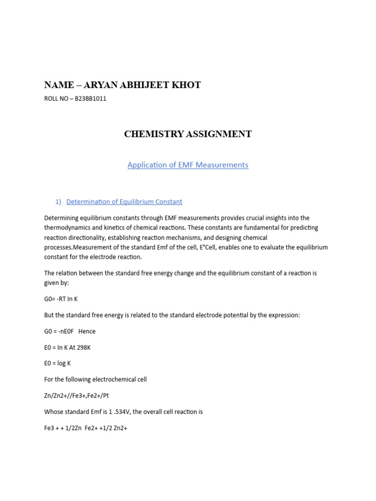 Chemistry Assignment | PDF | Ph | Titration