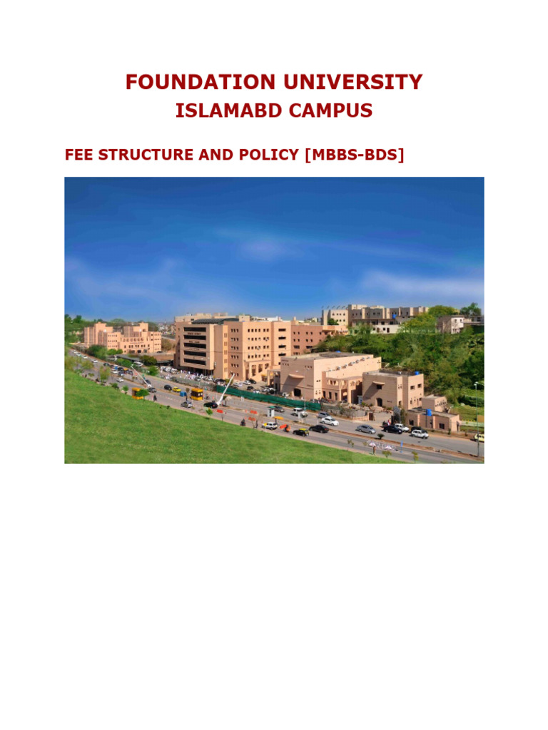 Fee Structure and Policy (MBBS-BDS) | PDF | Fee | Taxes