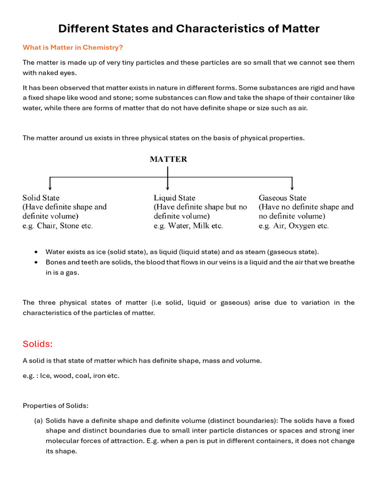 States and Properties of Matter Explained | PDF | Gases | Liquids