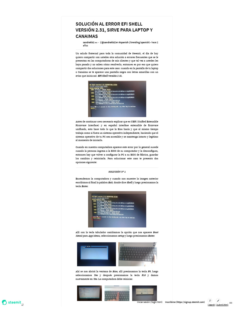 Canaimas Solucion Al Error Del Shell | PDF | Bios | Arranque