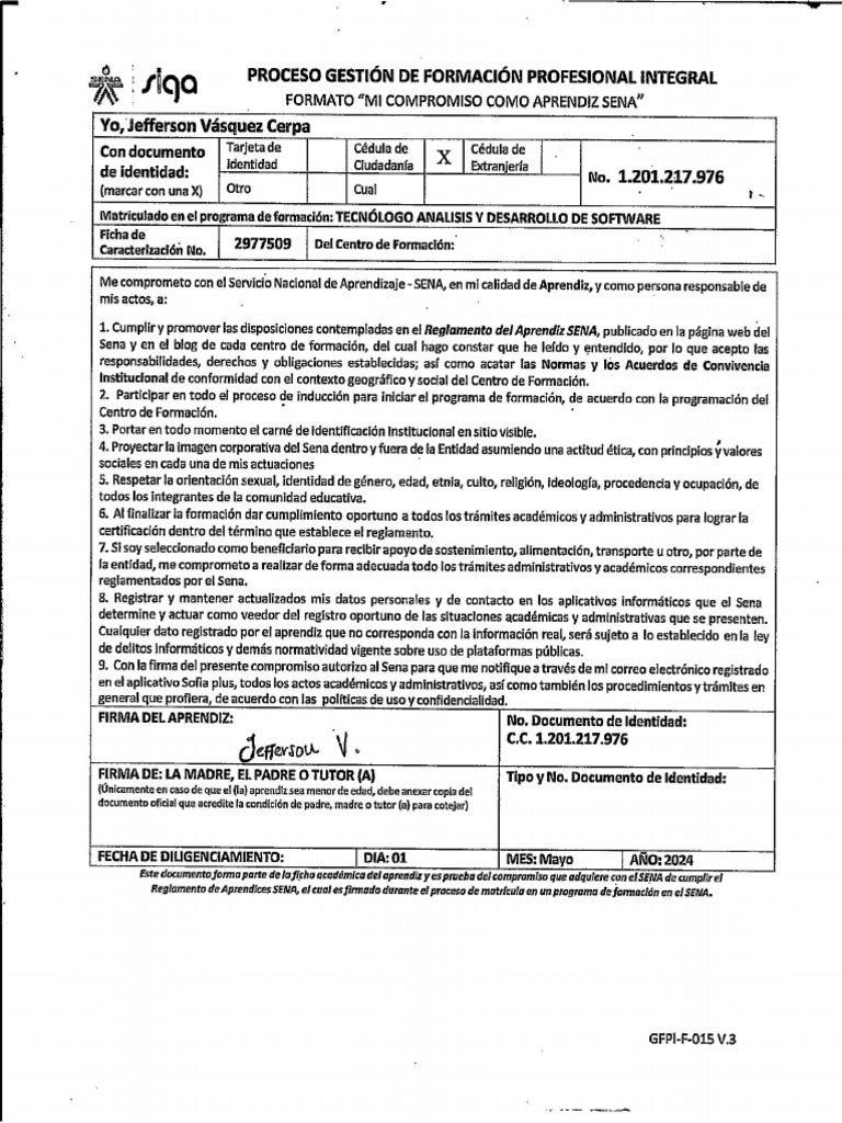 Formato de Compromiso | PDF