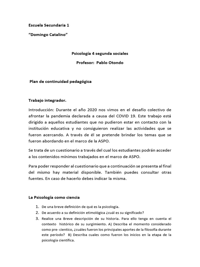 Psi TP Integrador | PDF | Sicología | Psicoanálisis