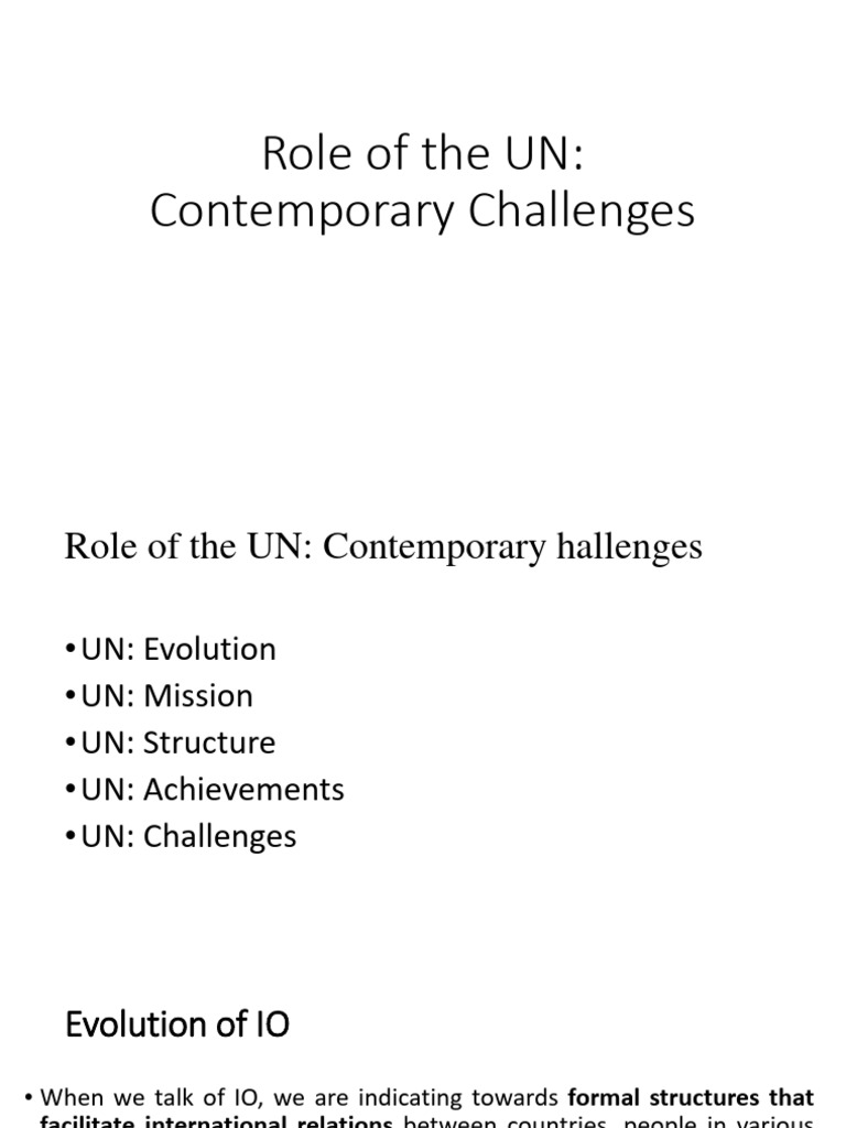 Role of UN | PDF | United Nations | International Relations