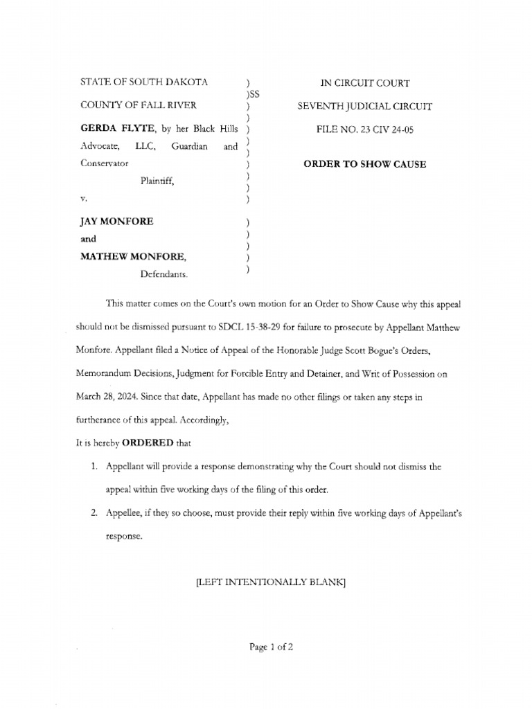 23civ24-000005 - Order To Show Cause | PDF