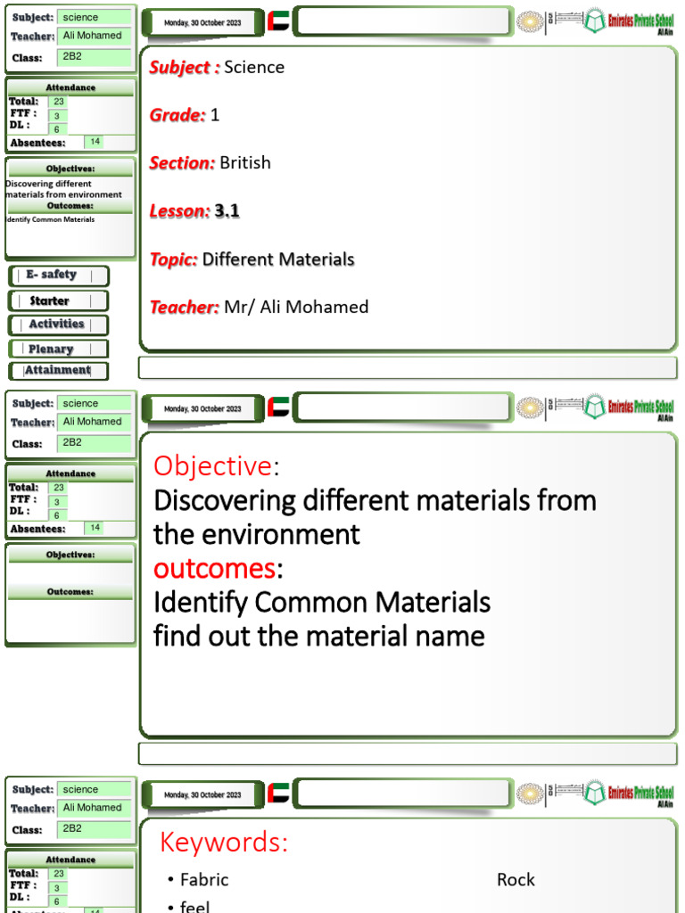 Materials in My World (Autosaved) | PDF | Learning | Behavior Modification