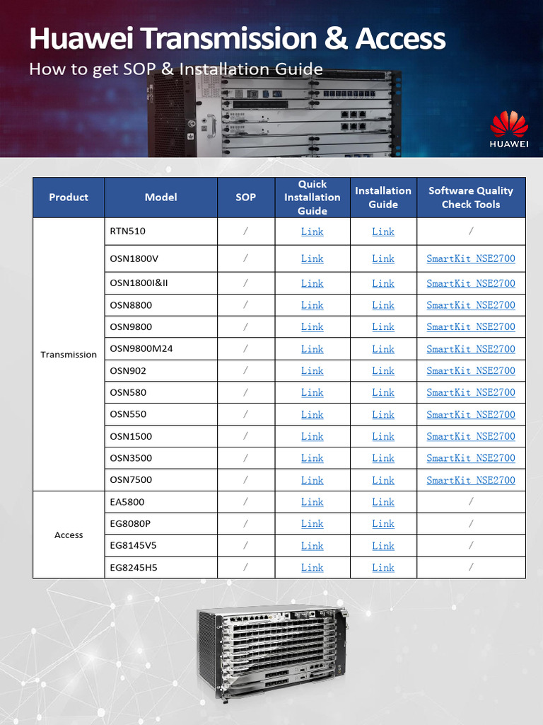 SOP & Installation Guide - Transmission & Access | PDF