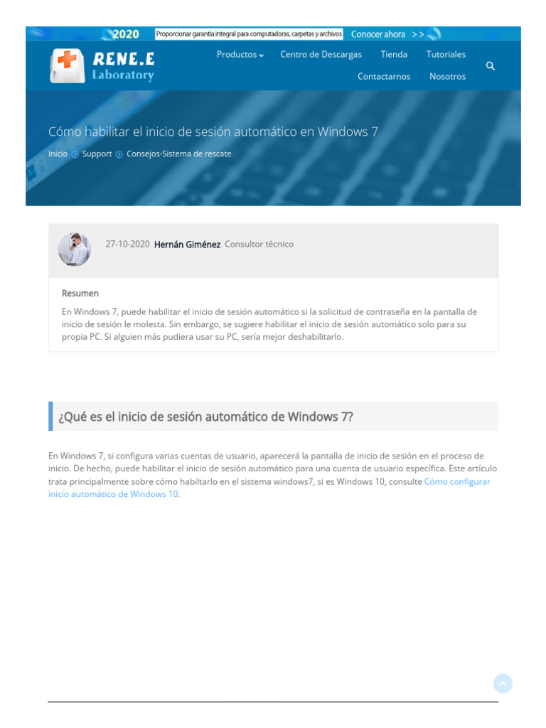 Cómo Habilitar El Inicio de Sesión Automático en Windows 7 | PDF ...