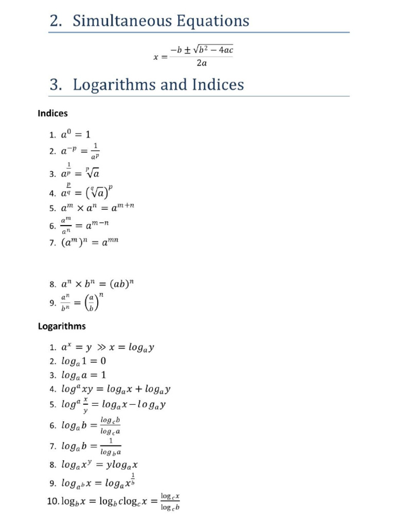 Addmaths Formula | PDF