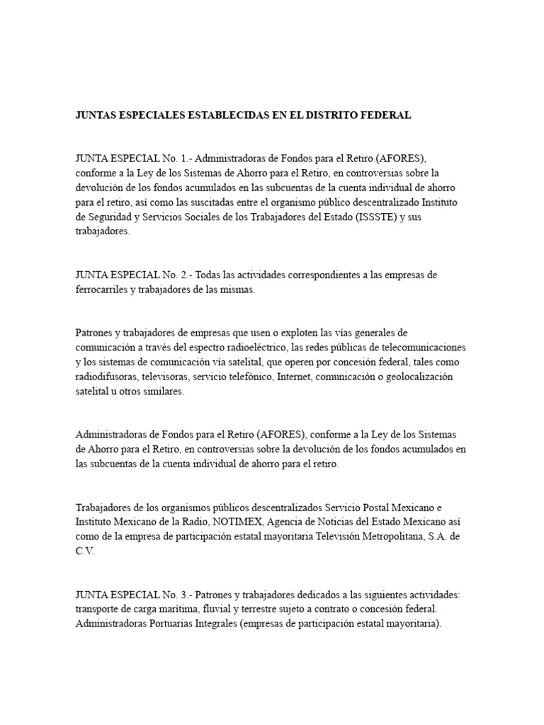 Juntas Especiales | Descargar gratis PDF | México