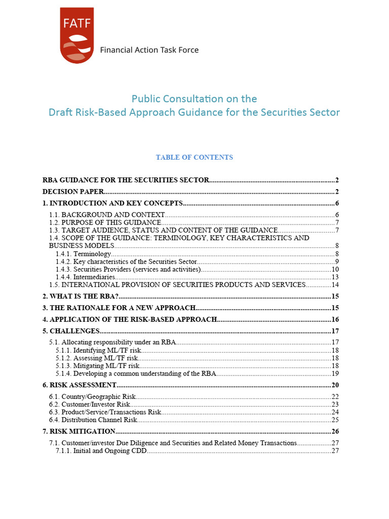 Draft RBA Guidance For The Securities Sector For Public Consultation ... Draft RBA Guidance For The Securities Sector For Public Consultation ...