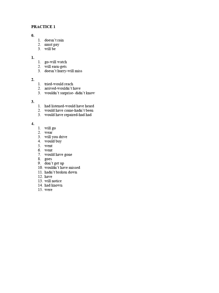 PRACTICE 1 Answer Key | PDF | Cooking, Food & Wine