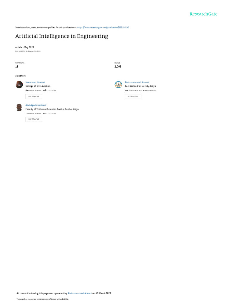 Artificial Intelligence in Engineering | PDF | Artificial Intelligence | Intelligence (AI ...