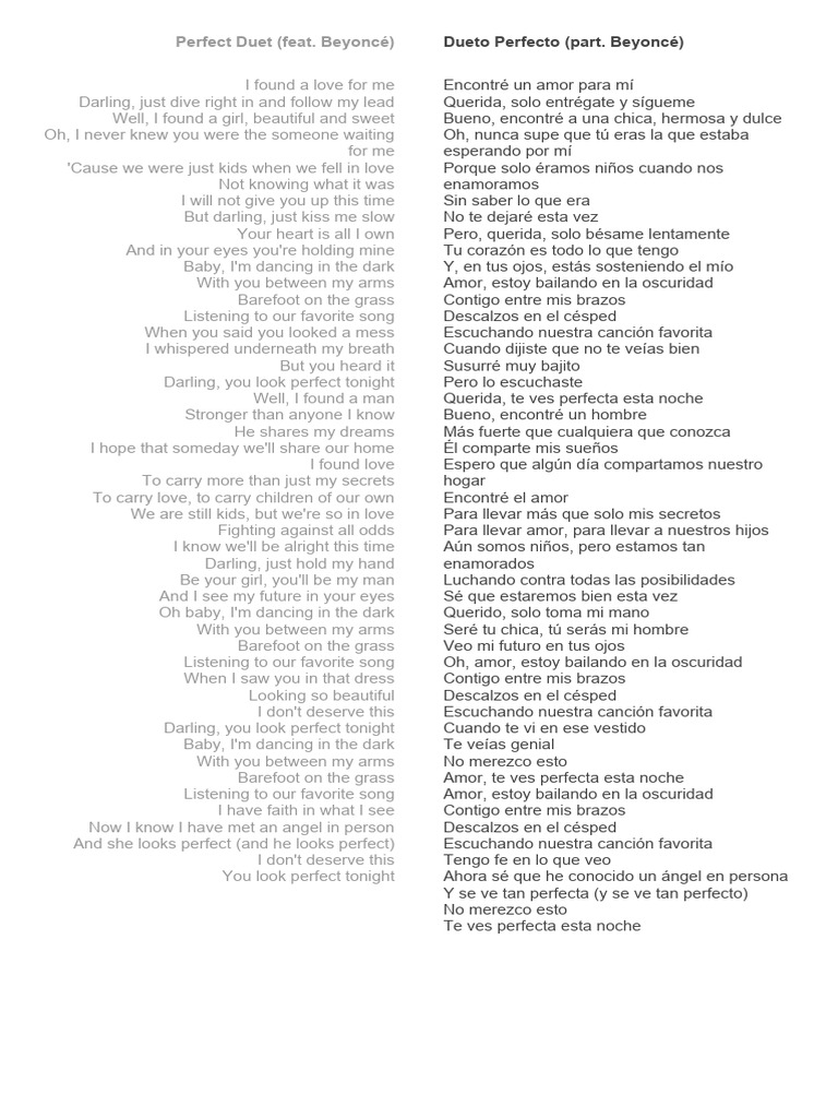 Perfect Duet | PDF | Música grabada | Grabación de sonido