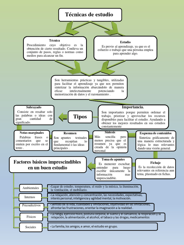 Mapa-conceptual-tecnicas-de-estudio | PDF | Aprendizaje | Ciencias del comportamiento