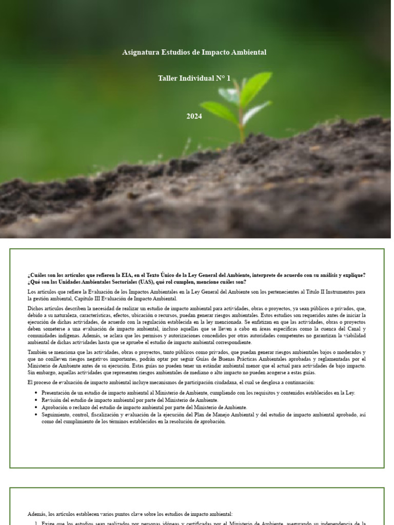 Tarea Leyes de EIA Panam | PDF | Evaluación de impacto ambiental