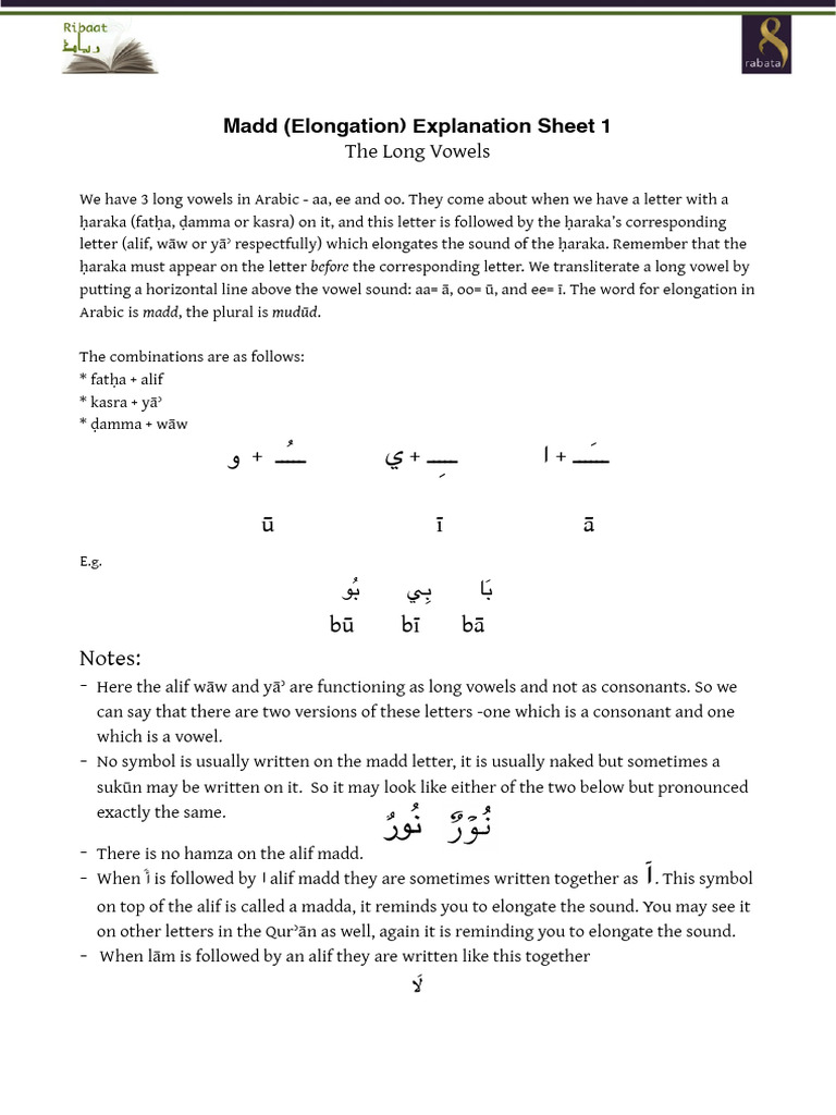 Madd Explanation Sheet 1 | PDF
