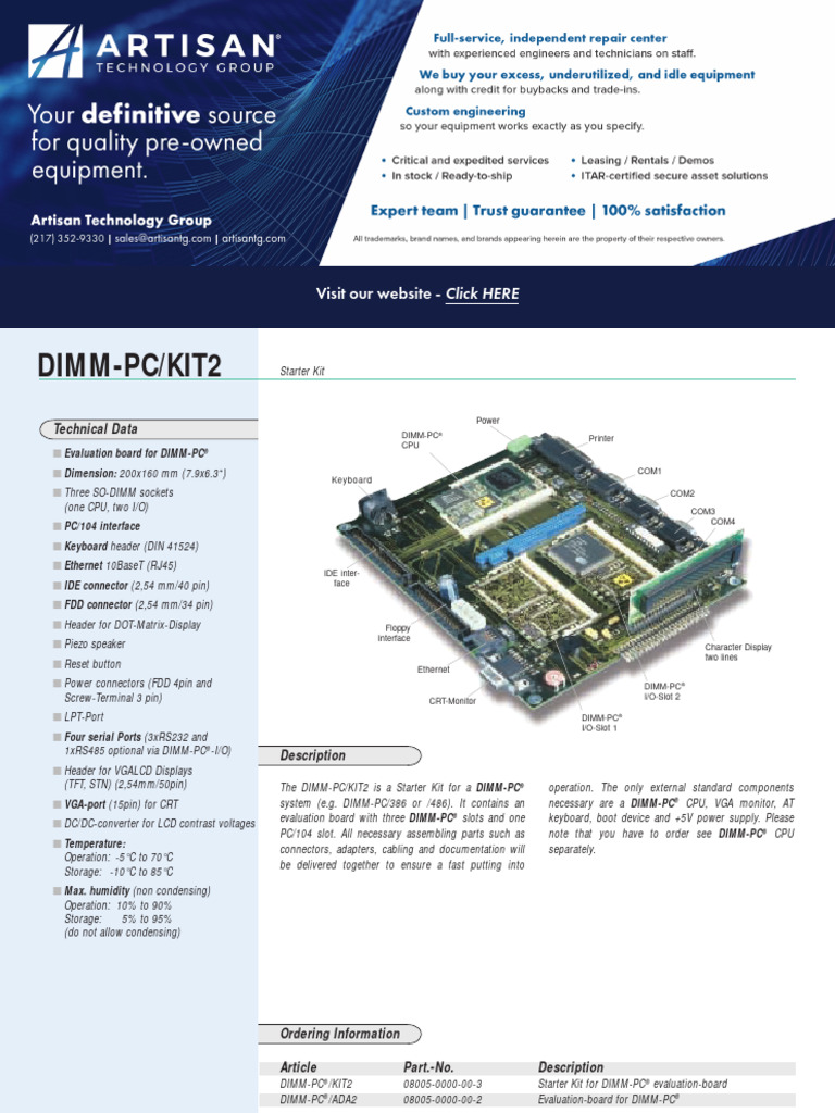 Kontron_JUMPtec_DIMM_PC_ADA2_Datasheet_202212815381 | PDF | Floppy Disk | Office Equipment