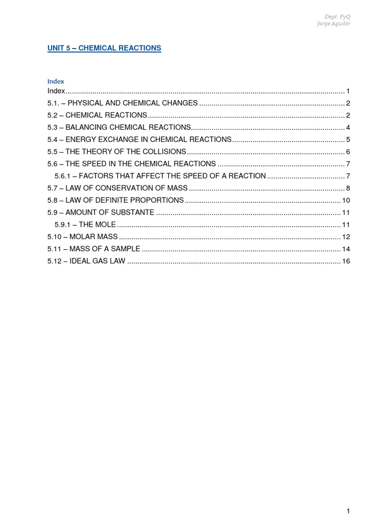 Chemistry Basics for Students | PDF | Mole (Unit) | Chemical Reactions