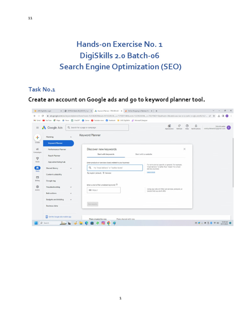 Hands On Exercise SEO | PDF | Master Of Science | Bachelor Of Science