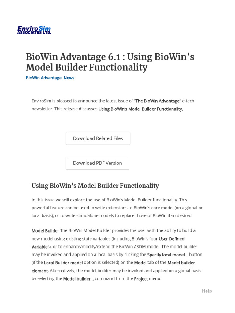 BioWin Advantage 6.1 | PDF | Stoichiometry | Anaerobic Digestion